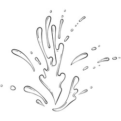 Liquid splash line art Royalty Free Vector Image