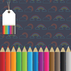 Retro Colored Pencils Pattern Royalty Free Vector Image