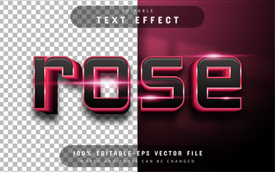 Rose text effect editable Royalty Free Vector Image