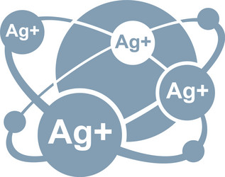 Silver ions ag-plus action 3d emblem as a medal Vector Image