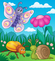 Spring animals and insect theme image 3 Royalty Free Vector