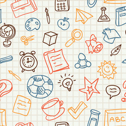Seamless pattern with education icons Royalty Free Vector