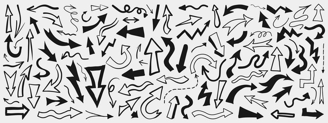 Cool modern arrows icons set design Royalty Free Vector