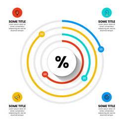 Infographic template 4 sliders with percentages Vector Image
