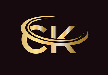 Ck letter linked business logo design Royalty Free Vector