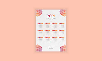 One Page Wall Calendar Vector Images (over 660)