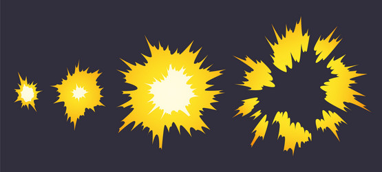 Explosion spark cartoon burst effect Royalty Free Vector