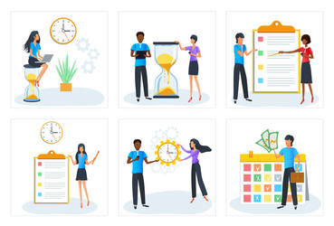 Time and people self organisation concept clock Vector Image