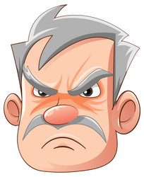 Adult man with grumpy expression Royalty Free Vector Image