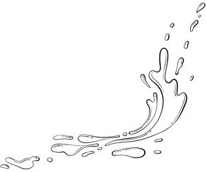 Liquid splash line art Royalty Free Vector Image