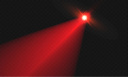 Red laser strike beam with bright shiny Royalty Free Vector