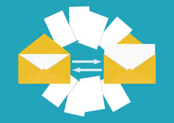 Folders with documents file transfer concept Vector Image