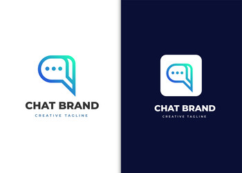 Letter h with chat icon logo design creative Vector Image