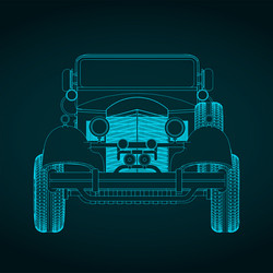 Old time car stylized drawing a retro Royalty Free Vector