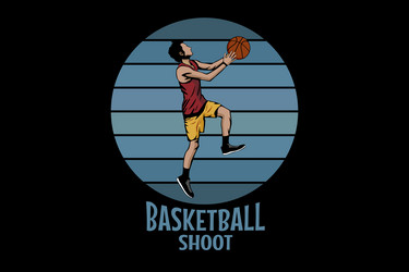 Basketball retro vintage design landscape Vector Image