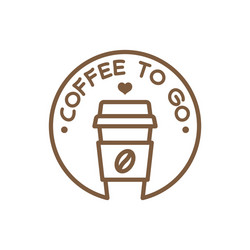 Round coffee symbol with cup Royalty Free Vector Image