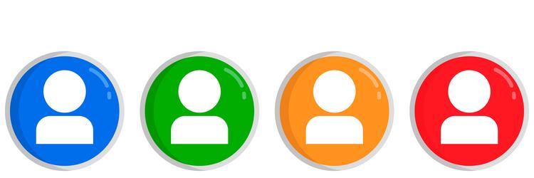 Three-dimensional user icon simple flat Royalty Free Vector