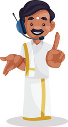 Indian tamil man cartoon Royalty Free Vector Image