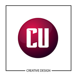 Initial letter cu logo template design Royalty Free Vector