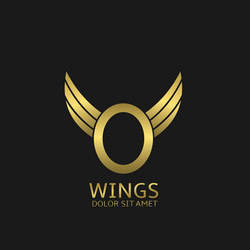O golden gold feather letter logo icon design Vector Image