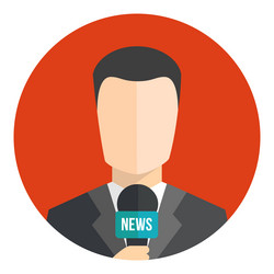 Male and female newsreader avatar icons Royalty Free Vector