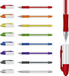 Ballpoint pens set Royalty Free Vector Image - VectorStock