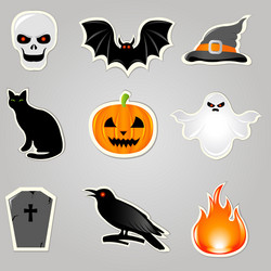 Halloween stickers set Royalty Free Vector Image