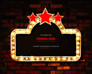 Now showing announcement board banner Royalty Free Vector