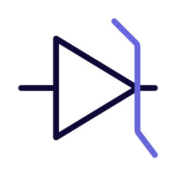 Voltage regulator diode with reverse breakdown Vector Image