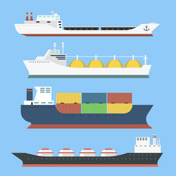 Cargo vessels and tankers shipping delivery bulk Vector Image