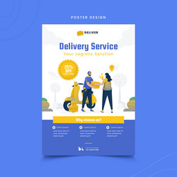 Courier sending package on banner design Vector Image