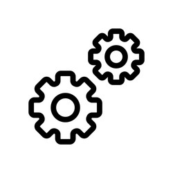 Gear icon black and white gears Royalty Free Vector Image