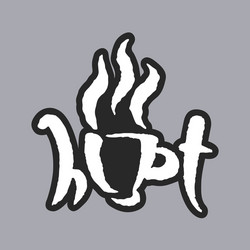 Hot cup calligraphy lettering Royalty Free Vector Image