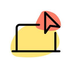 On-screen indicator controlled by laptop Vector Image