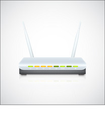 Wireless technology internet router Royalty Free Vector