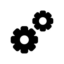 Gear icon black and white gears Royalty Free Vector Image