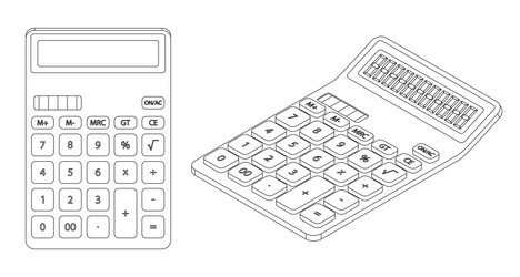 Line art calculator Royalty Free Vector Image - VectorStock