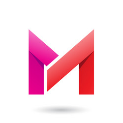 Black and red letter m icon with horizontal Vector Image
