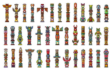 Totem iconcolor logo isolated on white Royalty Free Vector