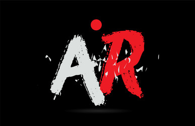 Grunge white red black alphabet letter r logo Vector Image