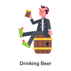 Drinking beer Royalty Free Vector Image - VectorStock