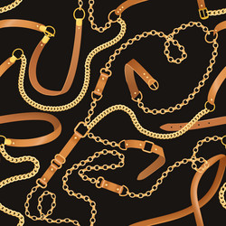 Seamless pattern with belt and chain Royalty Free Vector