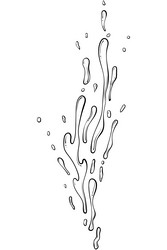 Liquid splash line art Royalty Free Vector Image