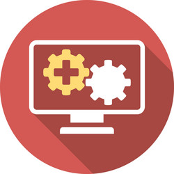 Medical process monitoring flat square icon Vector Image