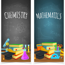 Science classes headers Royalty Free Vector Image