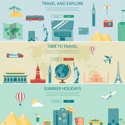 Travel and tourism infographic set with charts Vector Image