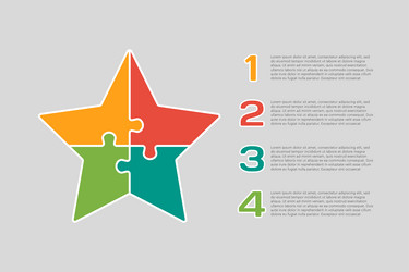 Diagram infographic for 4 steps circle puzzle Vector Image