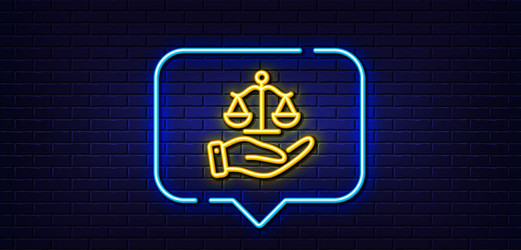 Justice scales line icon judgement scale sign Vector Image