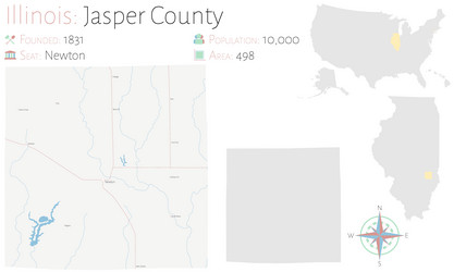 Map of jasper county in illinois Royalty Free Vector Image