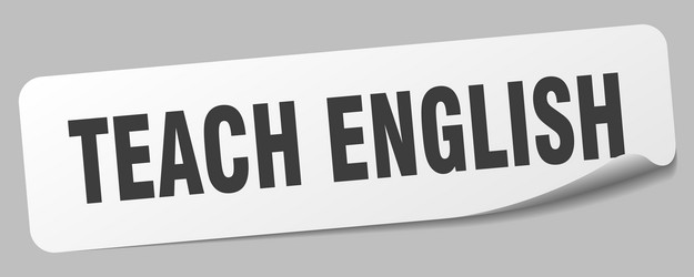 Teach english sticker teach english label Vector Image